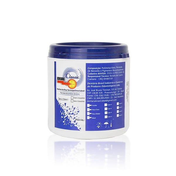 RESINA ACRILICA TERMOPOLIMERIZAVEL ROSA MEDIO 1KG SEM V - IDEAL ...