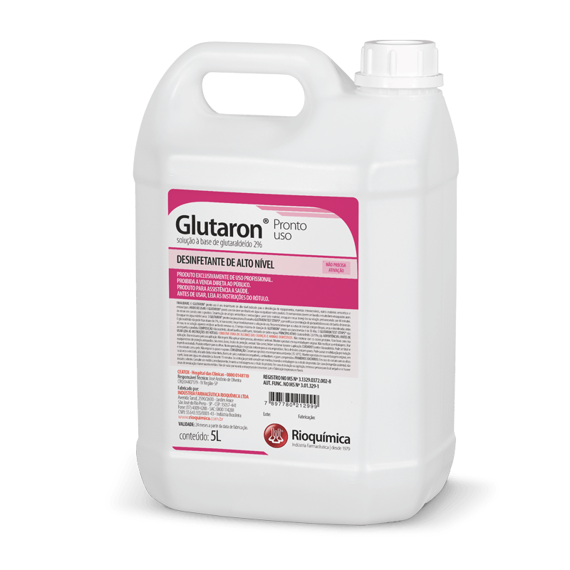 DESINFETANTE GLUTARON PRONTO USO 14 DIAS 5L - RIOQUIMICA - Dental Vidafarma